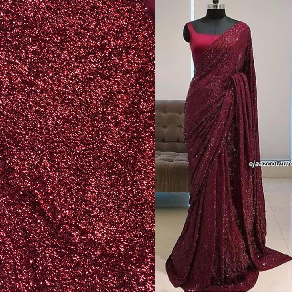 wine full sequence saree -manmohitfashion.com – ManMohit Fashion
